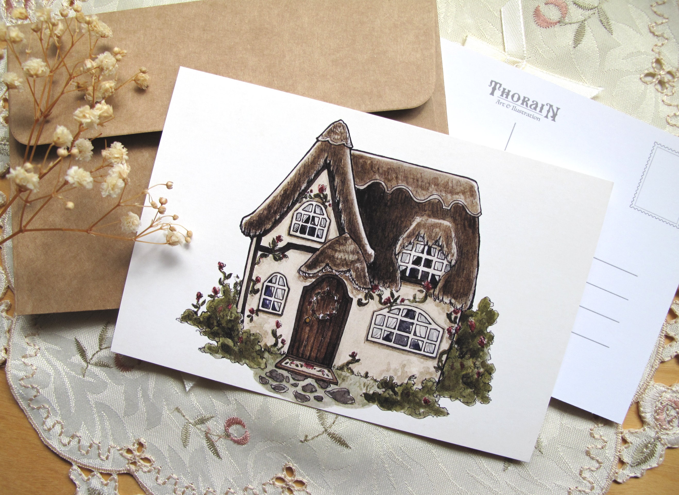 Cottage Postcard Aesthetic Cottagecore Stationery | Etsy