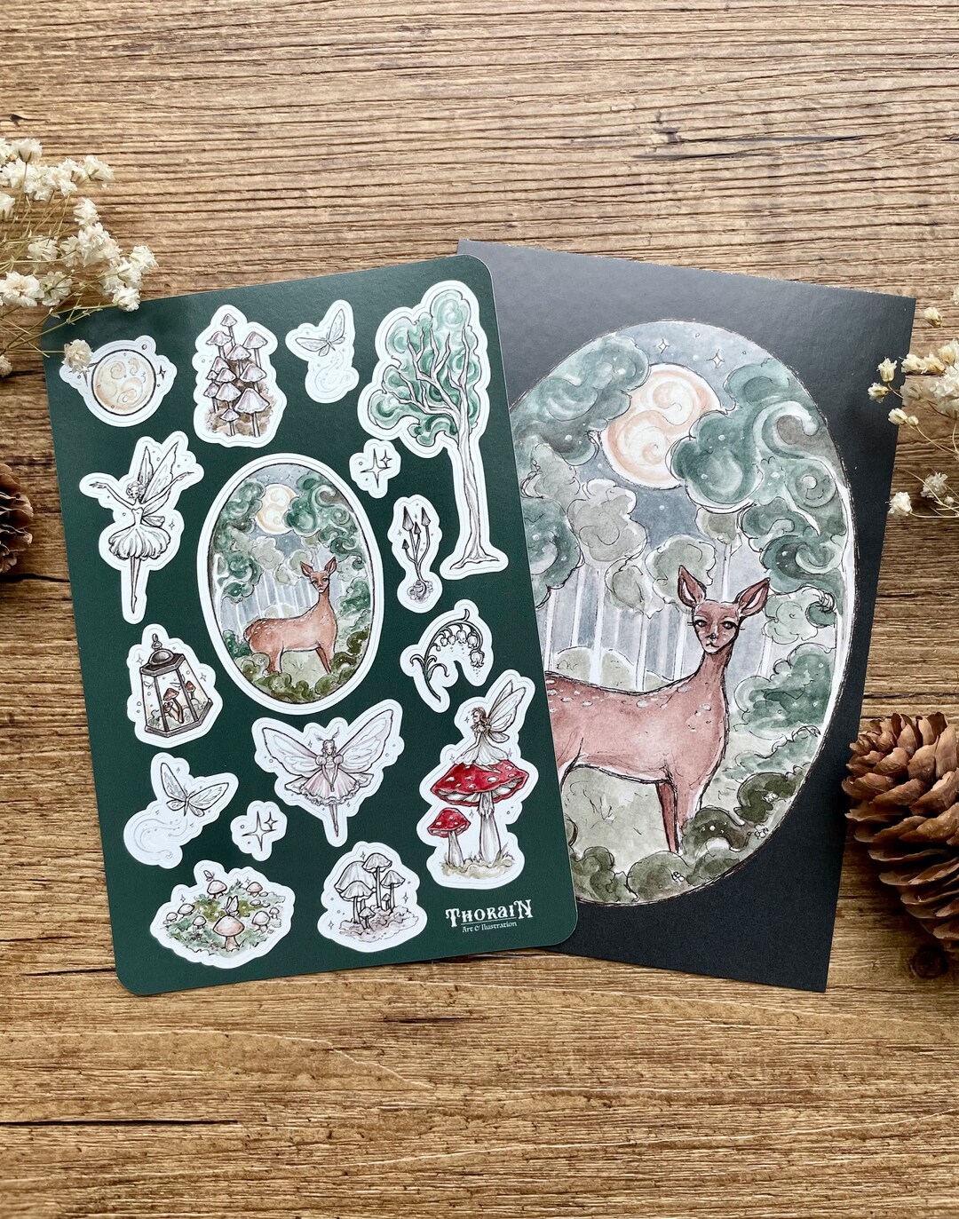 Enchanted Fairy Forest Sticker Sheet & Postcard Set Magical Woodland ...