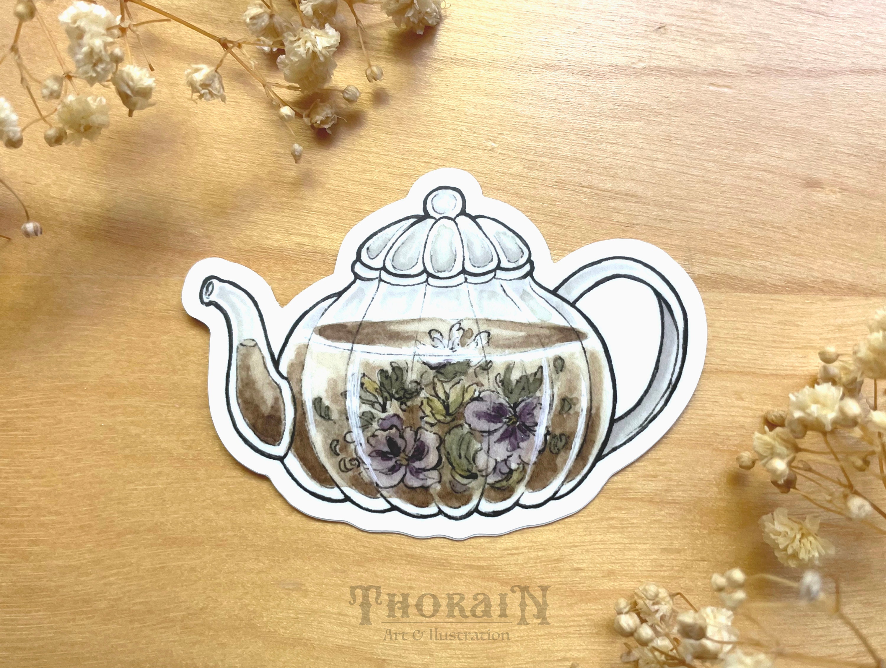 Floral Blooming Teapot Vinyl Sticker Cozy Tea Time Sticker - Etsy