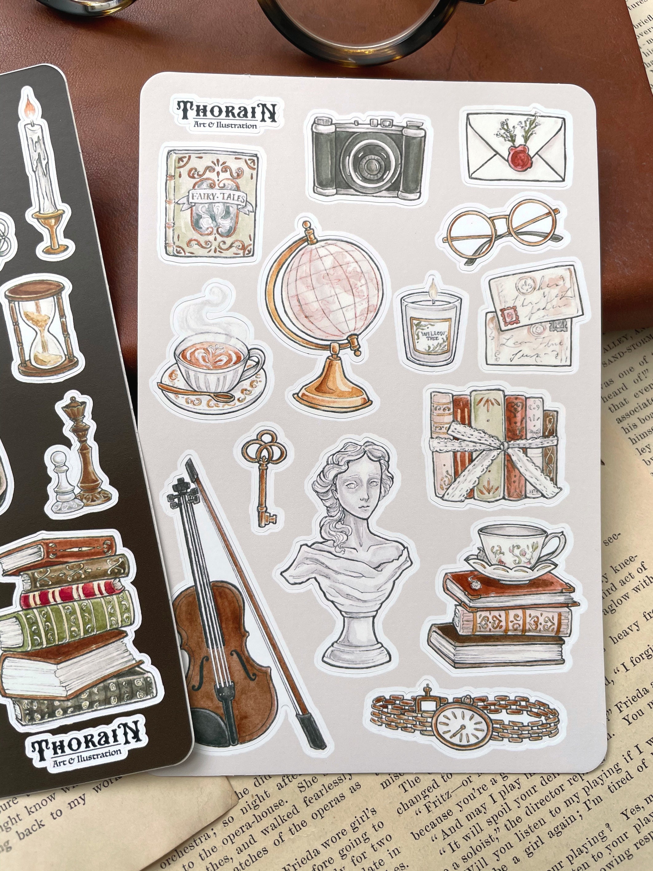 BUNDLE: Dark Academia Sticker Sheet Light Academia Journal - Etsy