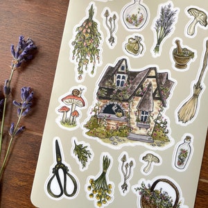 BUNDLE: Dark Cottagecore Sticker Sheets | Green Witch Journal Stickers ...