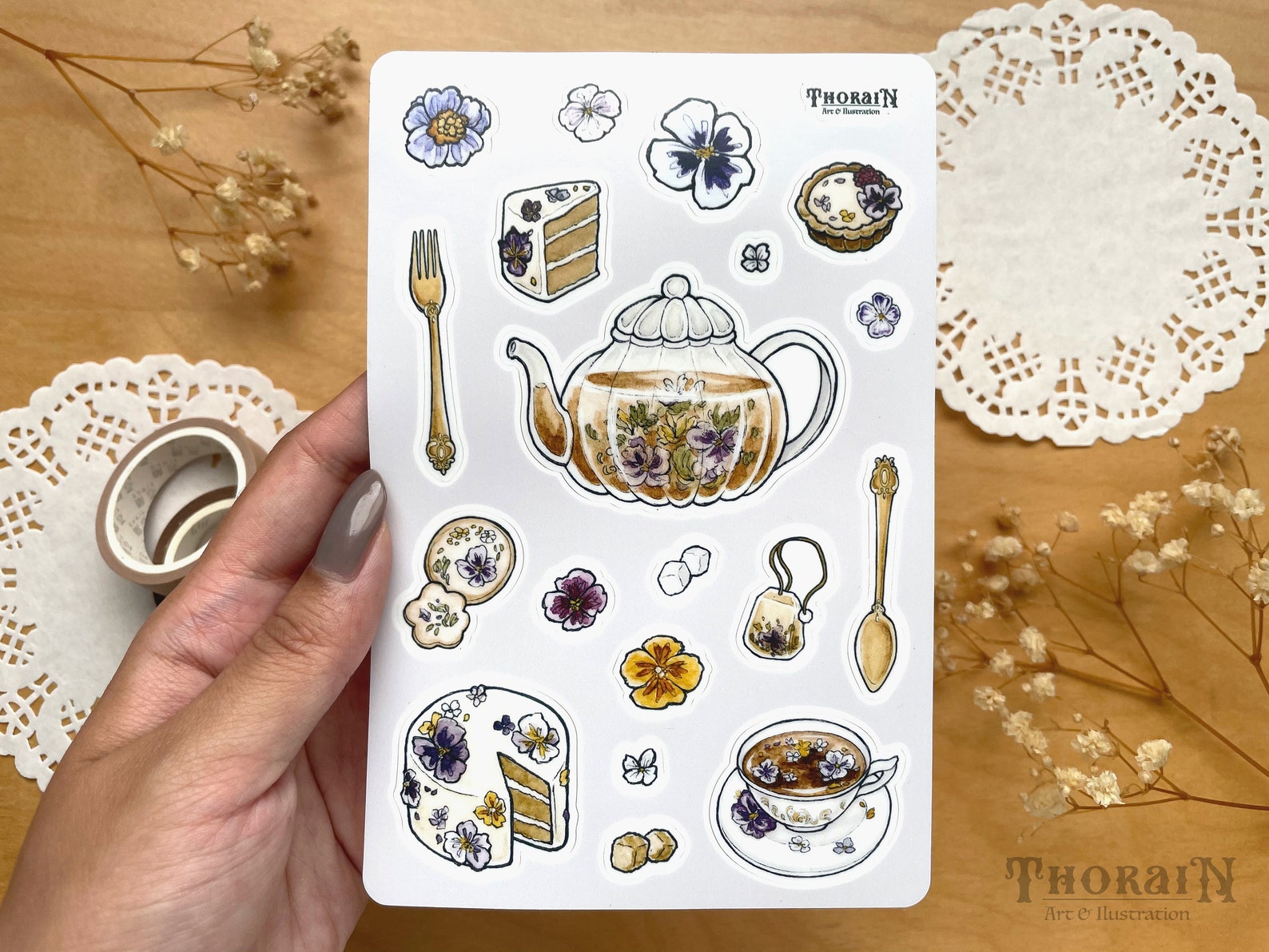 Floral Tea Party Sticker Sheet Cozy Tea Sticker Set - Etsy Canada