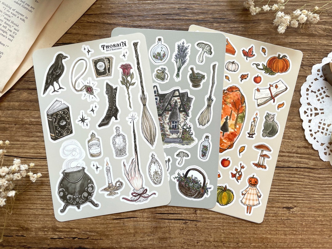 Witchy Aesthetic Sticker Bundle Victorian Witch Stickers Cottage Witch ...