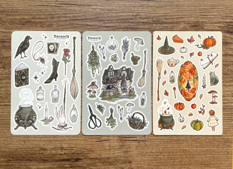 Witchy Aesthetic Sticker Bundle | Victorian Witch Stickers | Cottage ...