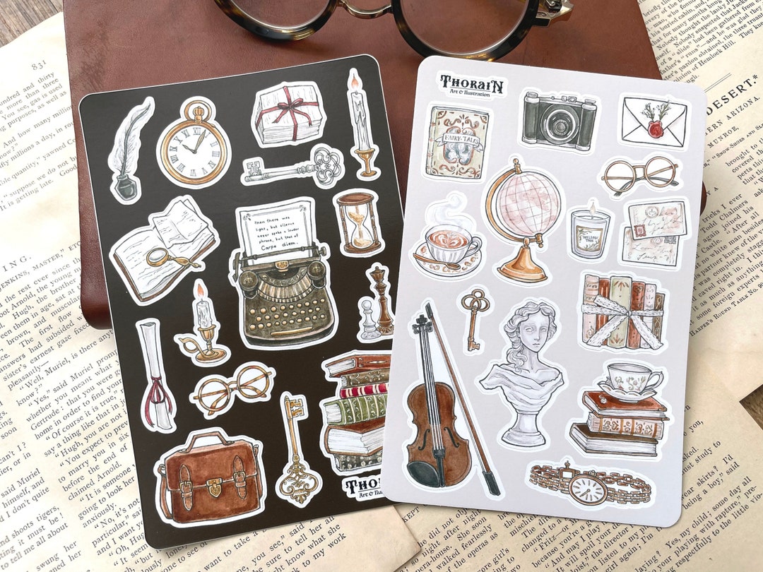 BUNDLE: Dark Academia Sticker Sheet | Light Academia Journal Sticker ...