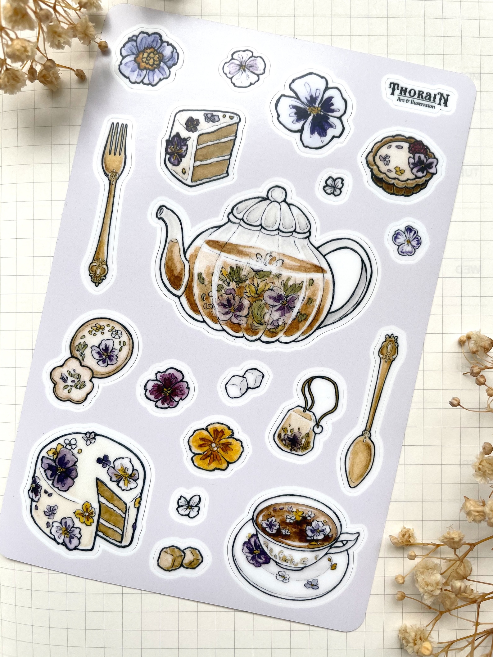 Floral Tea Party Sticker Sheet Cozy Tea Sticker Set - Etsy Canada