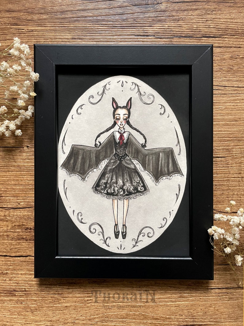 Ghoulish Girls Art Print Set Cute Spooky Halloween Wall - Etsy