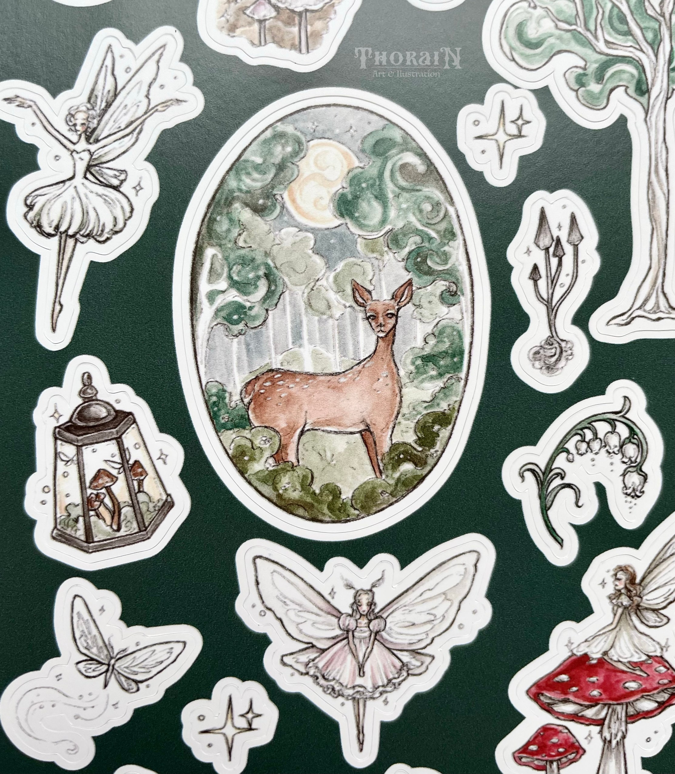 Enchanted Fairy Forest Sticker Sheet & Postcard Set Magical - Etsy