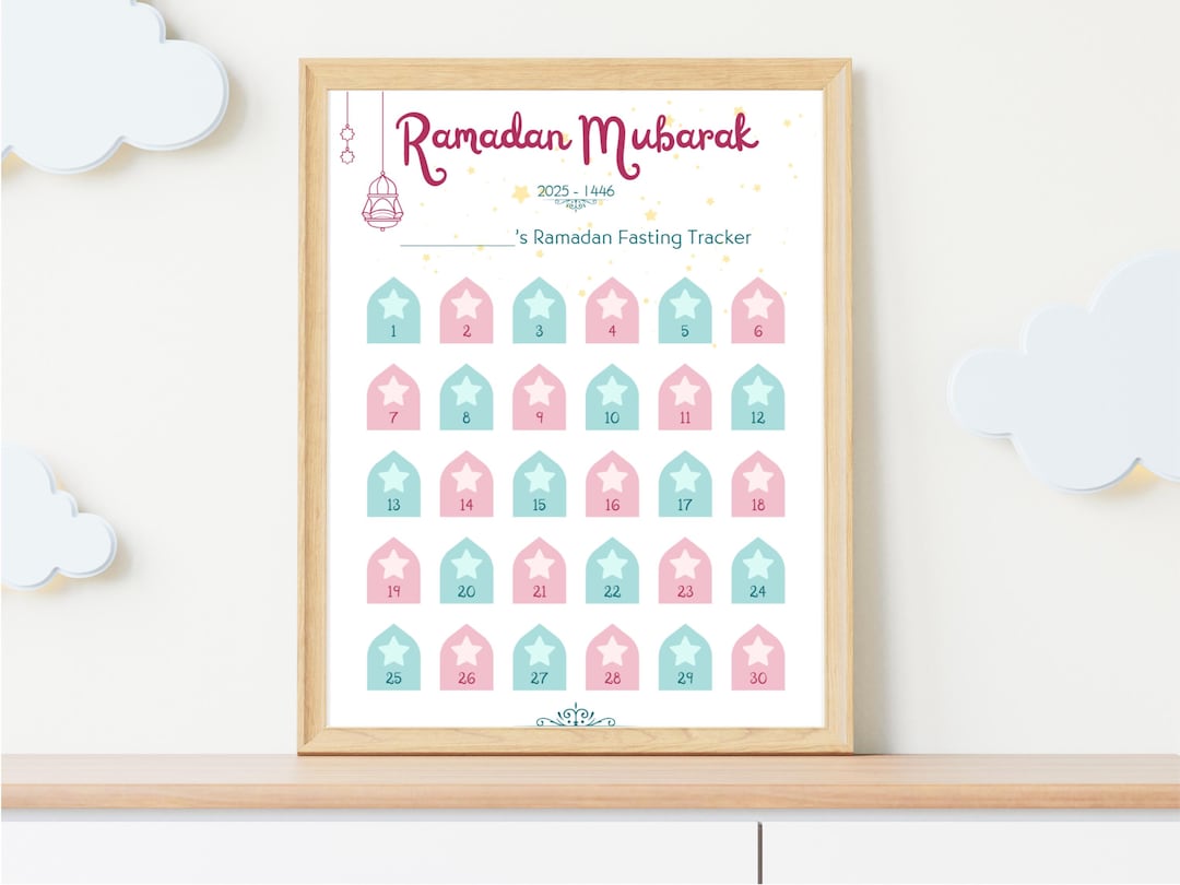 Kids Ramadan Fasting Tracker 2025: Printable Calendar (digital Download ...