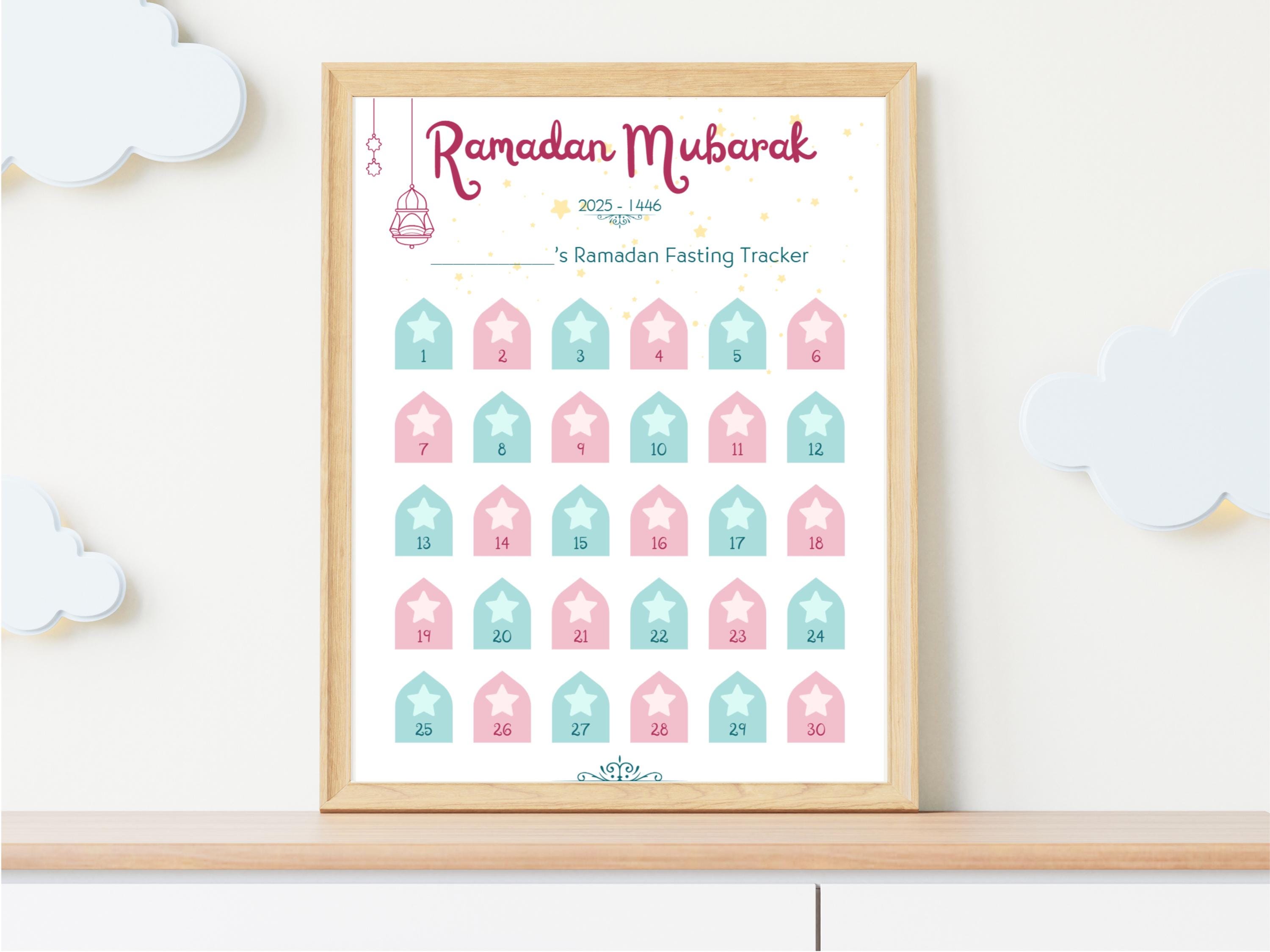 Ramadan Fasting Tracker Printable for Kids, 2025 Children's Ramadan ...