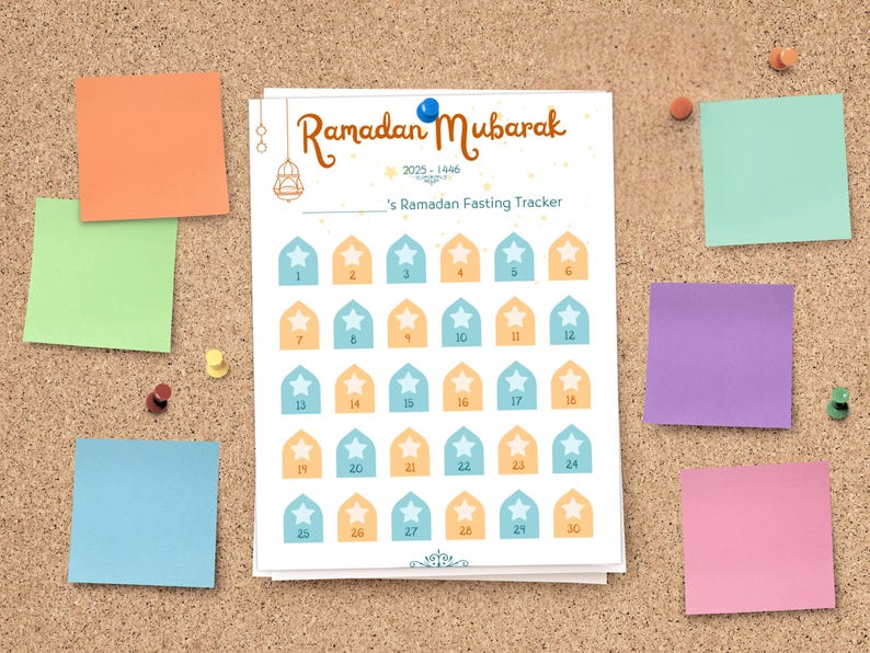 Kids Ramadan Fasting Tracker 2025: Printable Calendar (digital Download ...