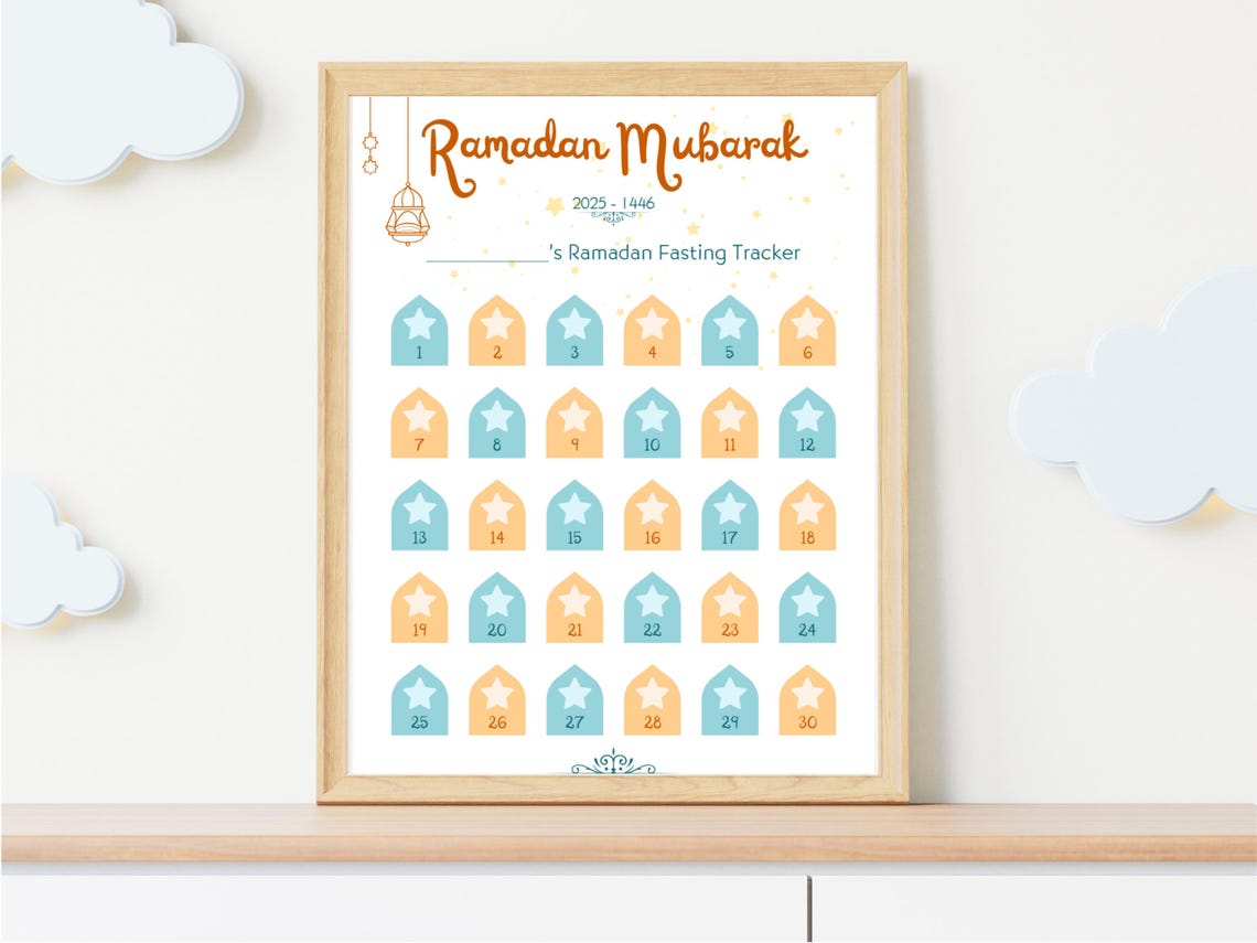 Kids Ramadan Fasting Tracker 2025: Printable Calendar (digital Download ...
