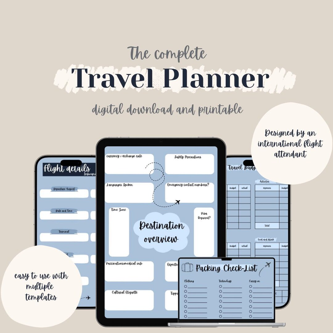 Digital Travel Planner, Trip Itinerary Planner, Vacation Planner ...