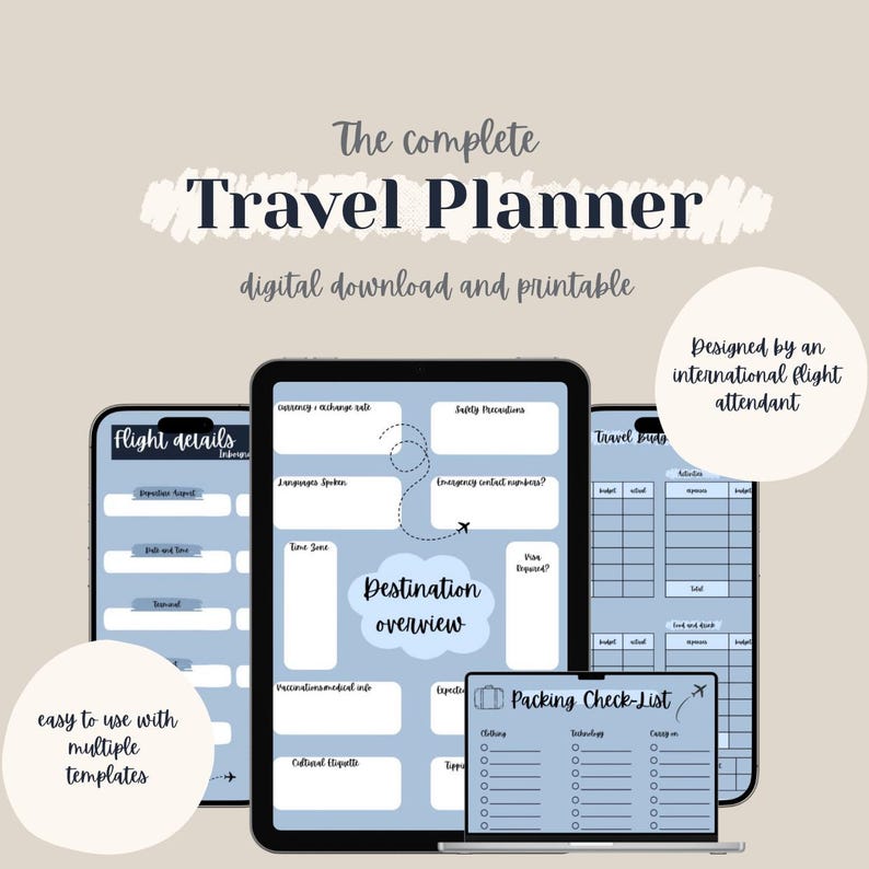 Digital Travel Planner, Trip Itinerary Planner, Vacation Planner ...