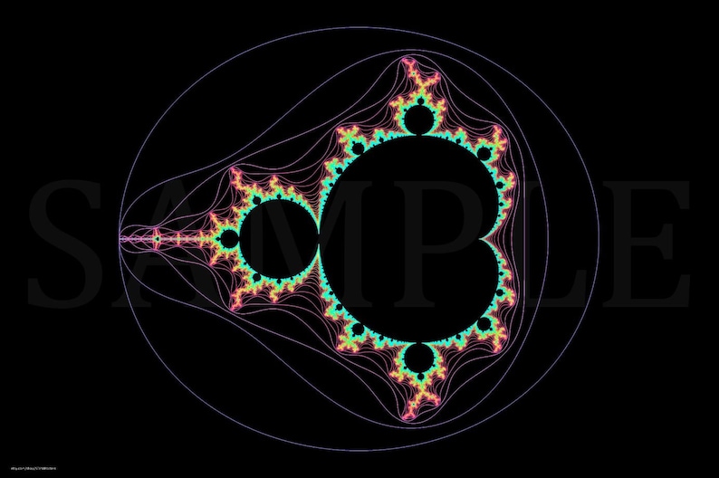 Mandelbrot Set Full Poster teal - Etsy