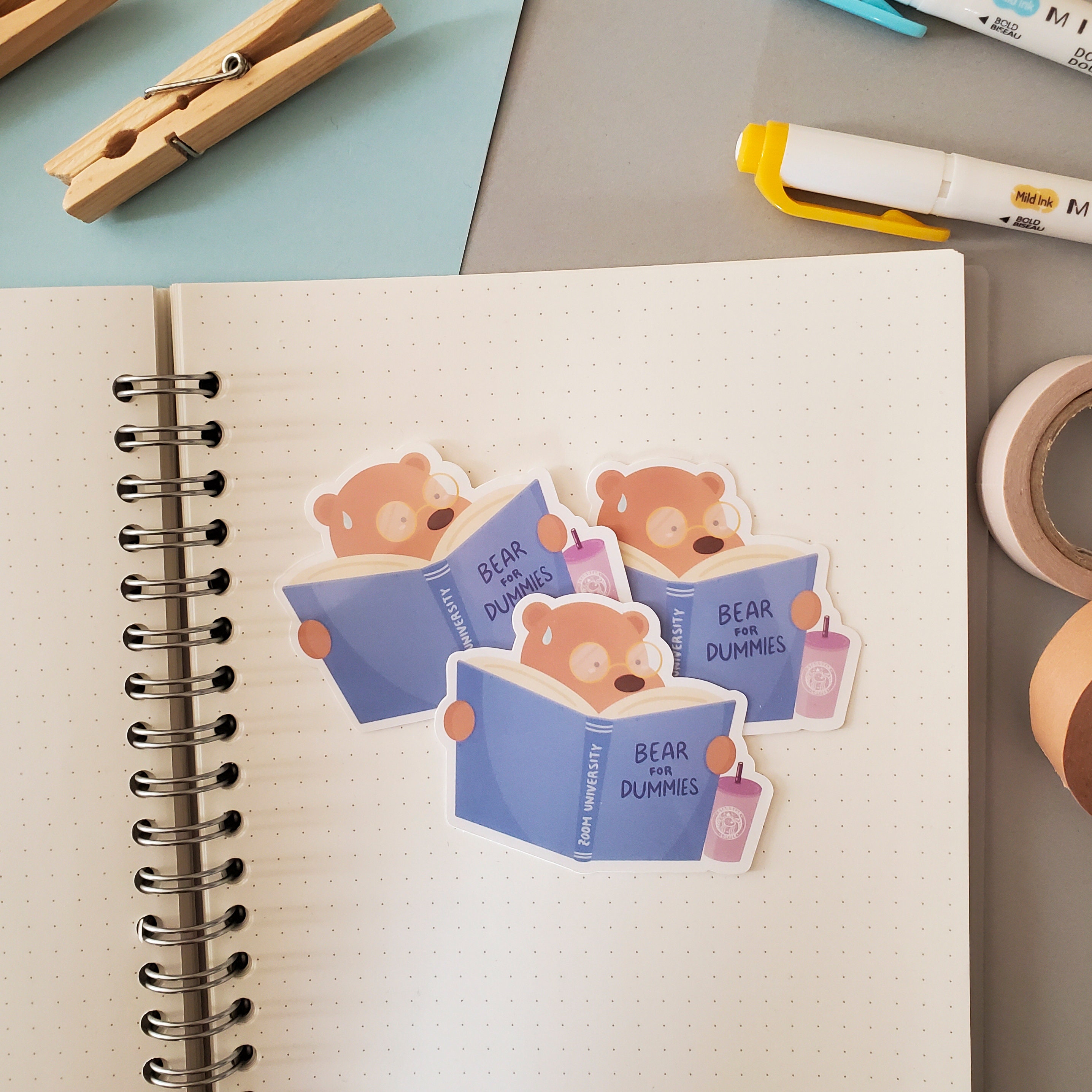 Bear for Dummies Laptop Sticker Journal Sticker Scrapbook | Etsy