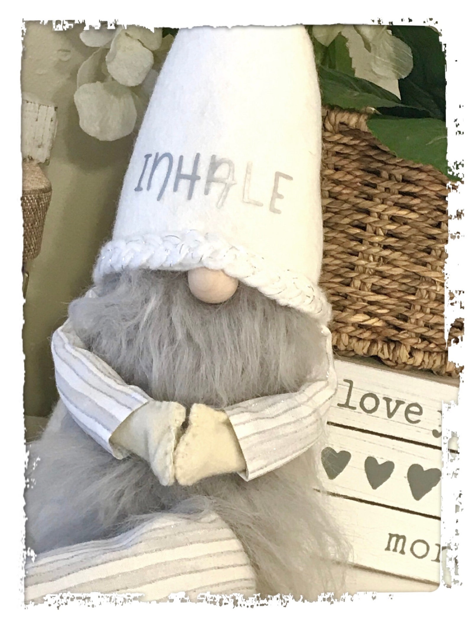Inhale Exhale Yoga Gnome Zen Meditating Gnome Neutral Decor - Etsy