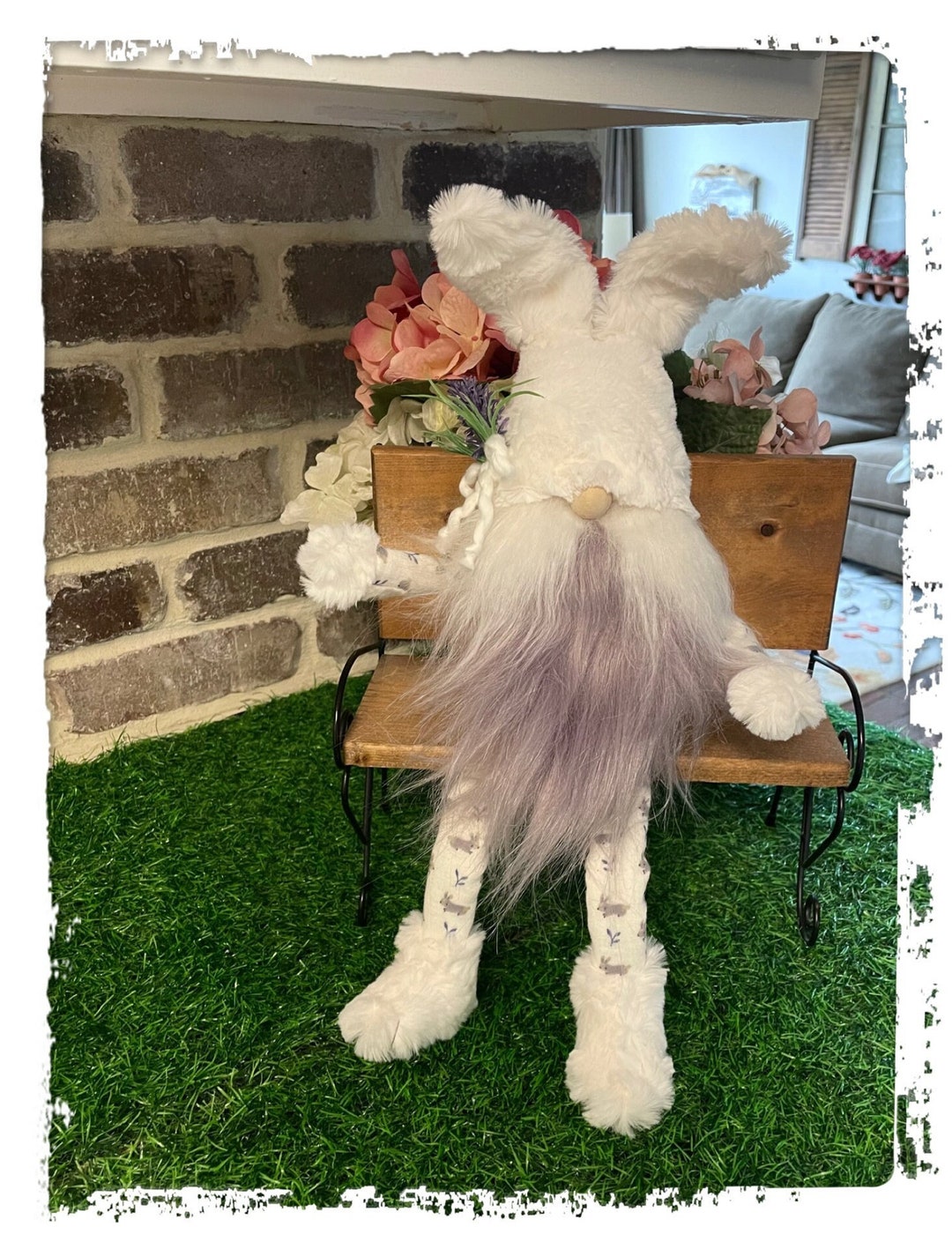 Lavender Blossom Bunny Gnome, Easter Bunny Gnome, Bunny Rabbit Gnome ...