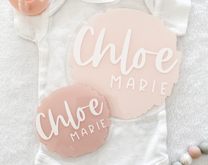 Personalized Baby Name Acrylic Disc / Hospital Announcement Sign / Baby ...
