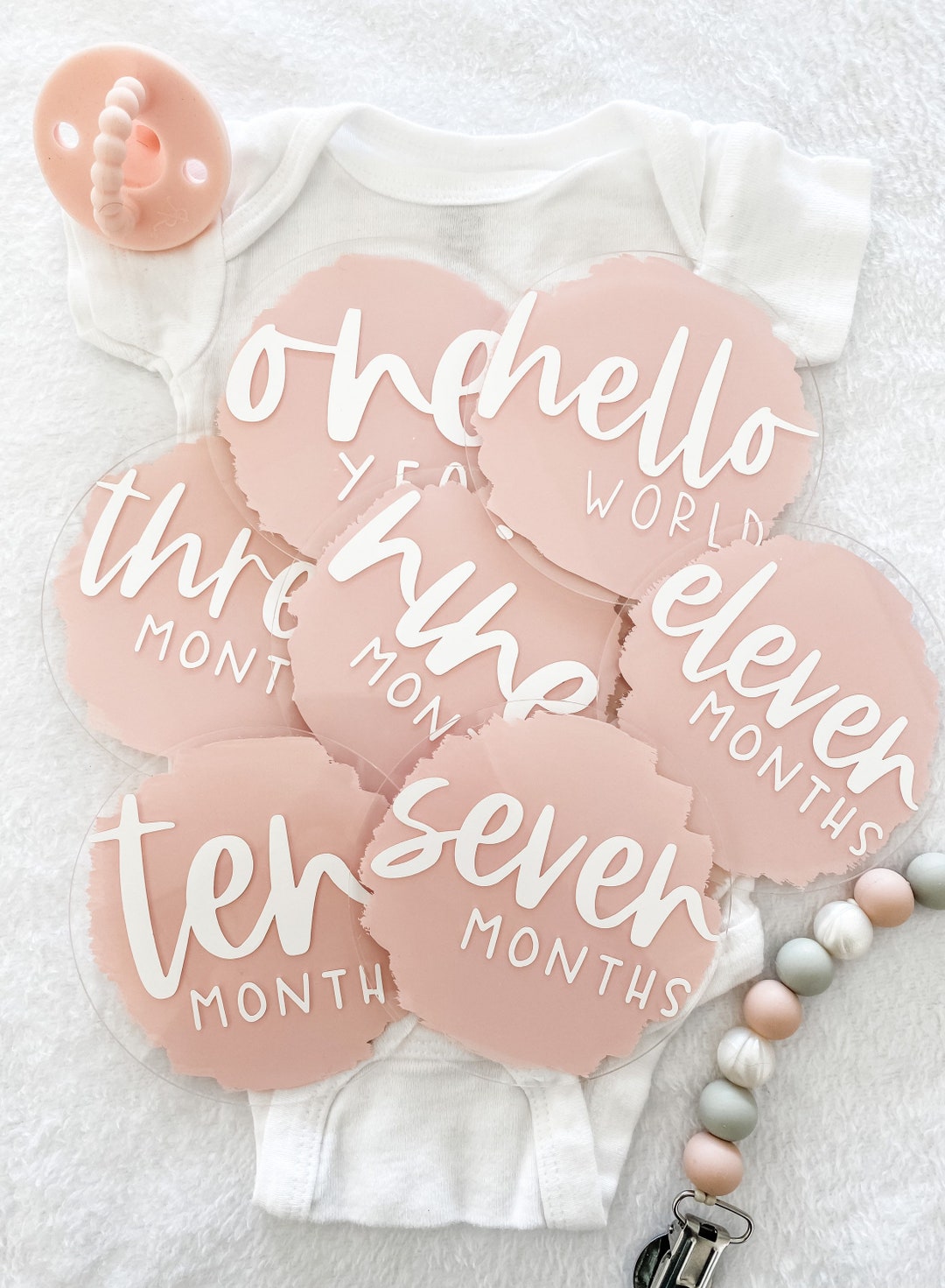 Acrylic Baby Monthly Milestone Markers / Monthly Photo Props / 12 Month ...