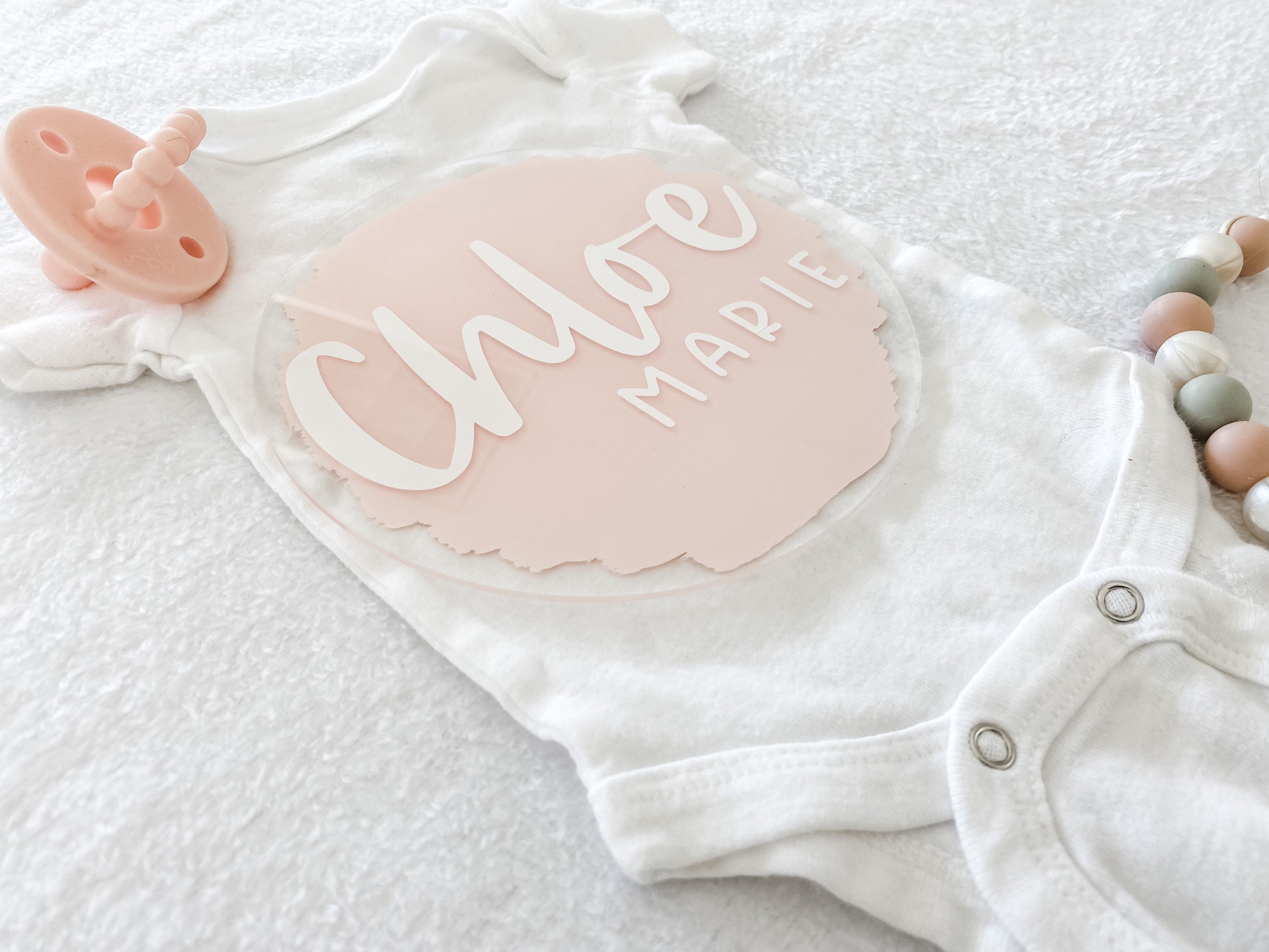 Personalized Baby Name Acrylic Disc / Hospital Announcement - Etsy