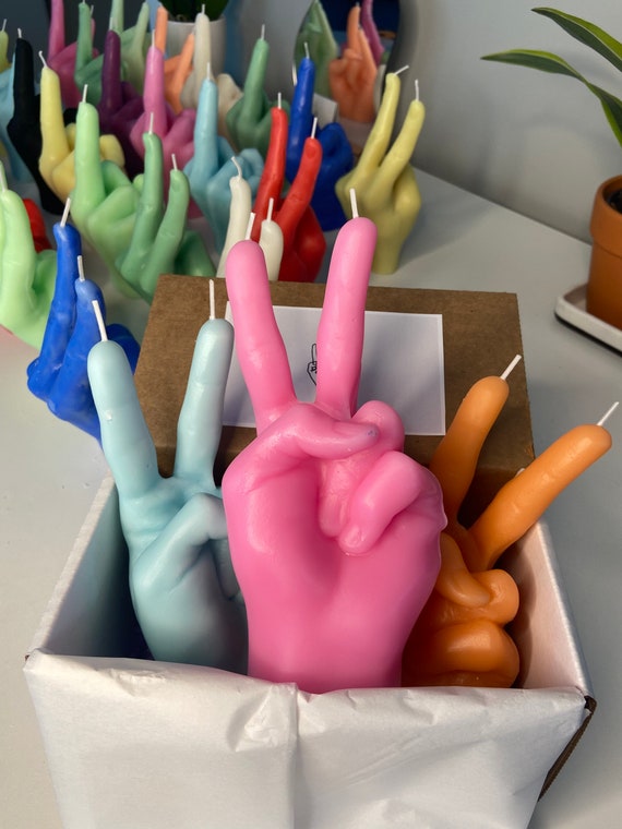 Peace Sign Candle / Hand Gesture / Peace Candle / Peace and - Etsy