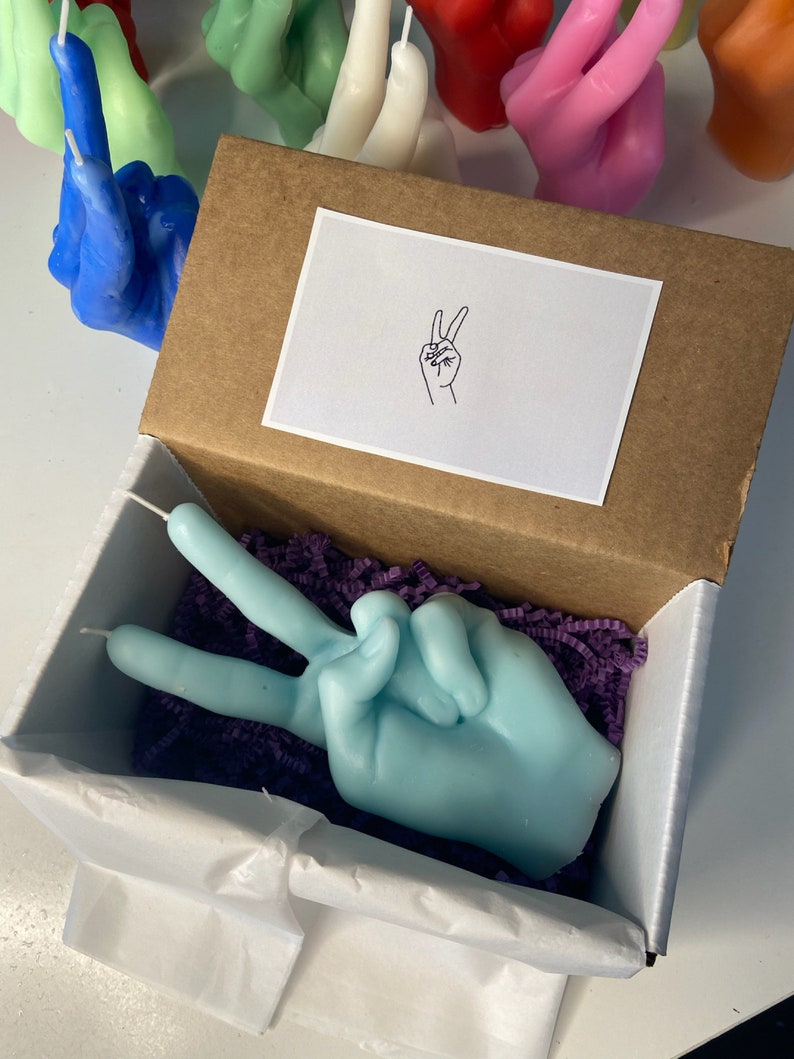 Peace Sign Candle / Hand Gesture / Peace Candle / Peace and - Etsy