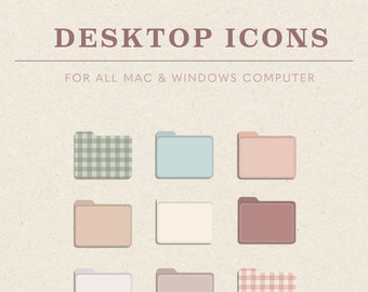 Beige Tone Desktop Folder Icons Mac Desktop Icons MacBook - Etsy