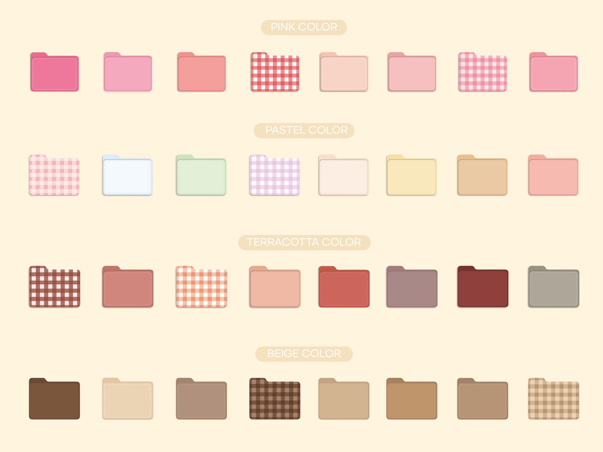 Mac Folder Icon Bundle, Desktop Folder Icon Pack, Mac Book Folder ...