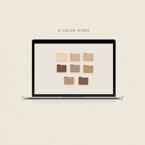 Beige Tone Desktop Folder Icons, Mac Desktop Icons, MacBook Organizer ...