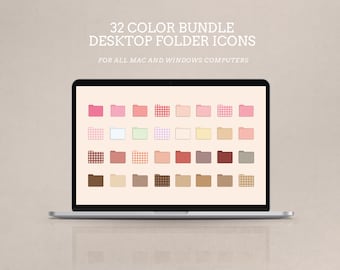 Beige Tone Desktop Folder Icons Mac Desktop Icons MacBook - Etsy
