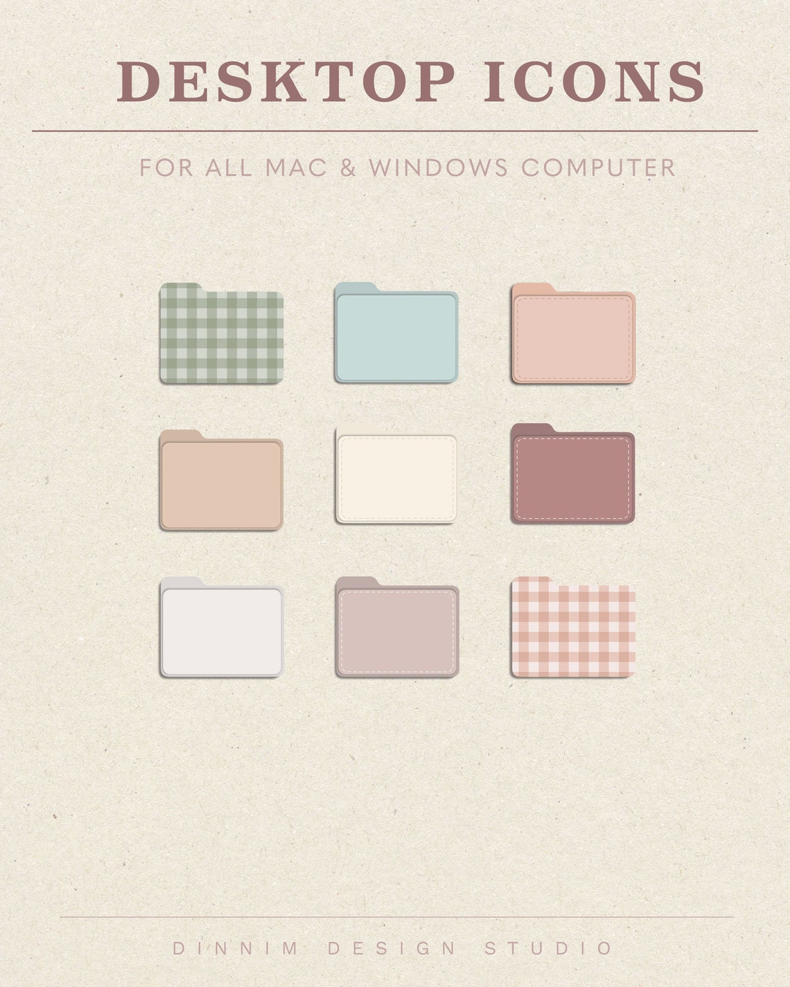Neutral Color Desktop Icons, Cozy Beige Aesthetic Png, MacBook Folder ...