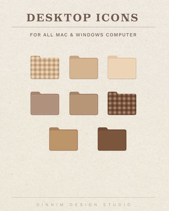 Beige Tone Desktop Folder Icons Mac Desktop Icons Macbook - Etsy