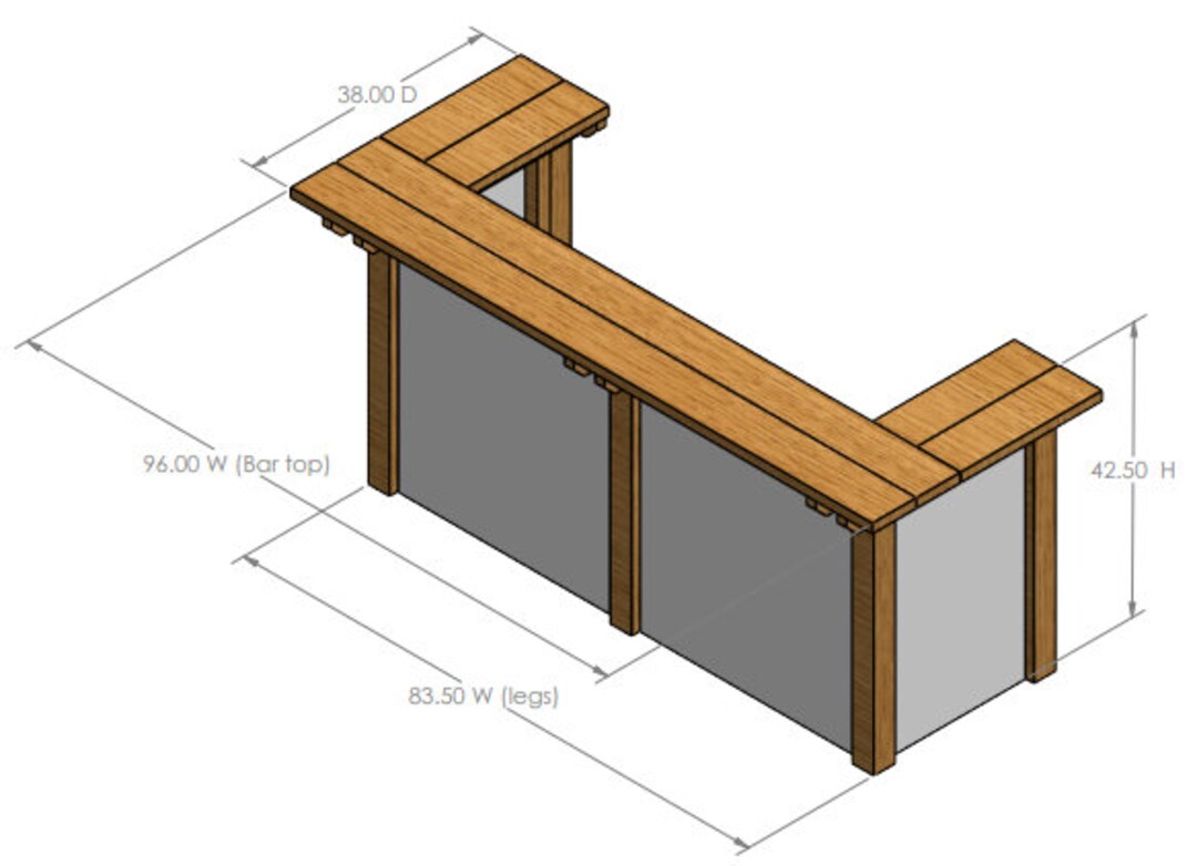 DIY Wrap Around Bar Plans Build Your Own Stylish Bar 8ft Wide - Etsy