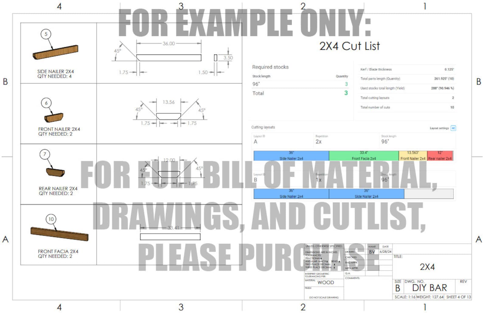 DIY Wrap Around Bar Plans - Build Your Own Stylish Bar - 8ft Wide! - Etsy