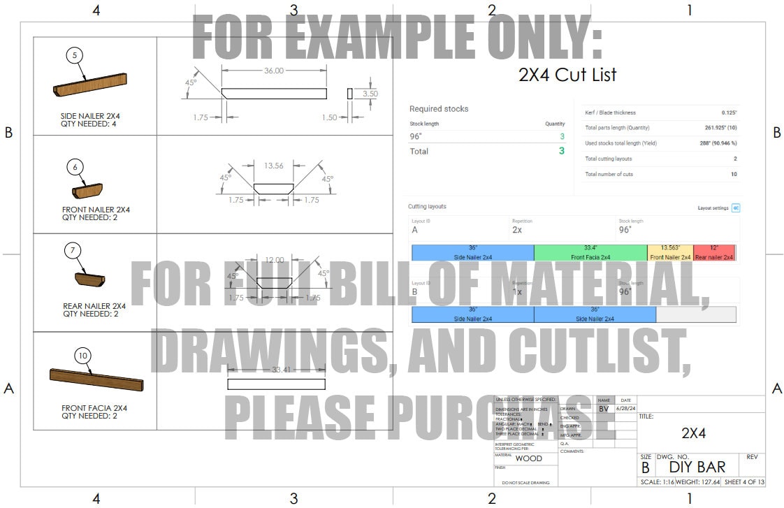 DIY Wrap Around Bar Plans - Build Your Own Stylish Bar - 8ft Wide! - Etsy