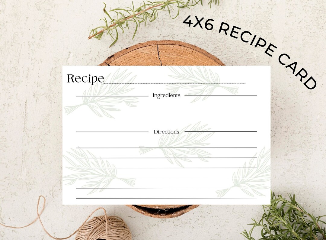 Digital Recipe Card. Printable and Editable Recipe Card. - Etsy