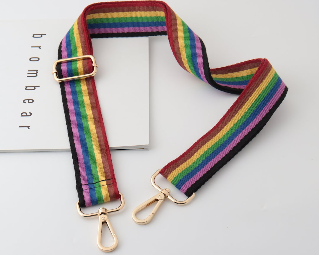 3.8cm Width Adjustable Rainbow Bag Strap, Crossbody Bag Strap，canvas ...