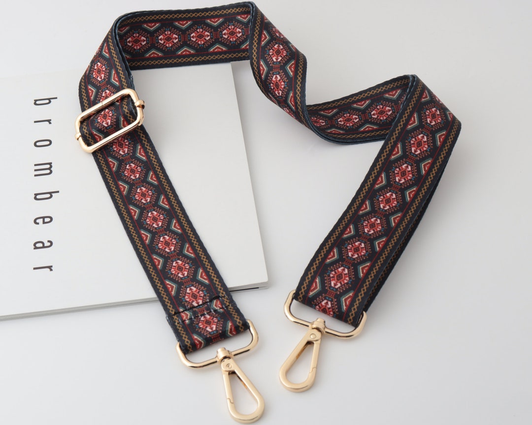 3.8cm Width Adjustable Black Red Bag Strap, Crossbody Bag Strap，canvas ...