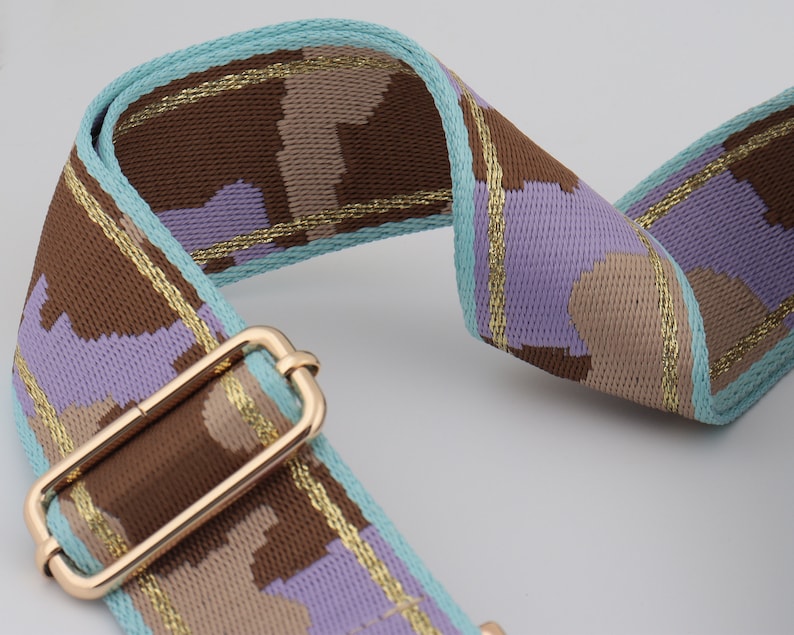 5cm Width Adjustable Camouflage Purse Strap Belt,purple Bag Strap Nylon ...