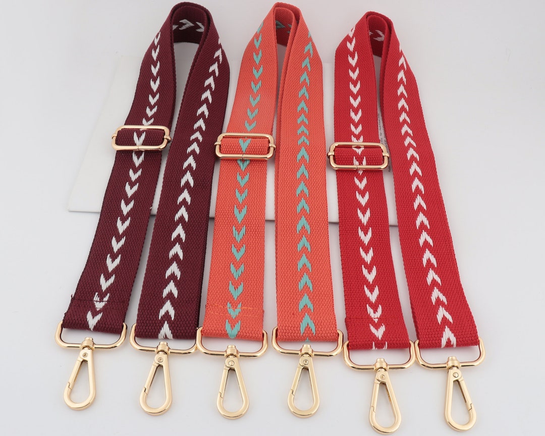3.8cm Width Adjustable Embroidery Webbing Shoulder Purse Strap,canvas ...