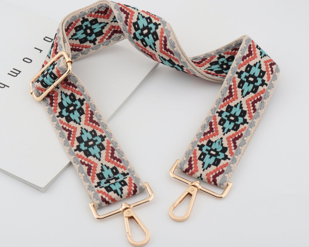 5cm Width Adjustable Cotton Embroidery Webbing Shoulder Purse Strap ...