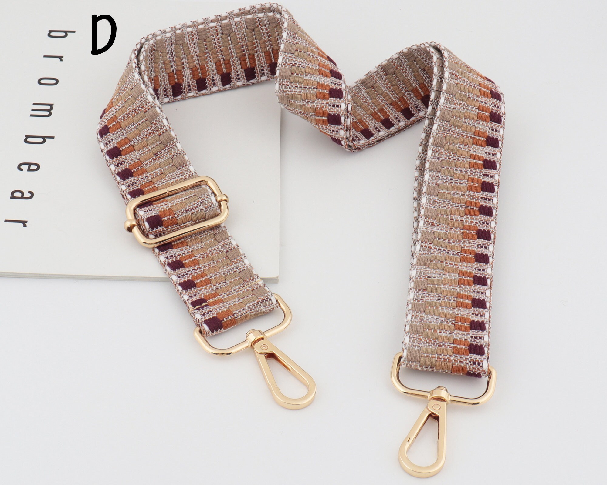 3.8cm Width Adjustable Color Stripe Bag Strap, Crossbody Bag Strap ...