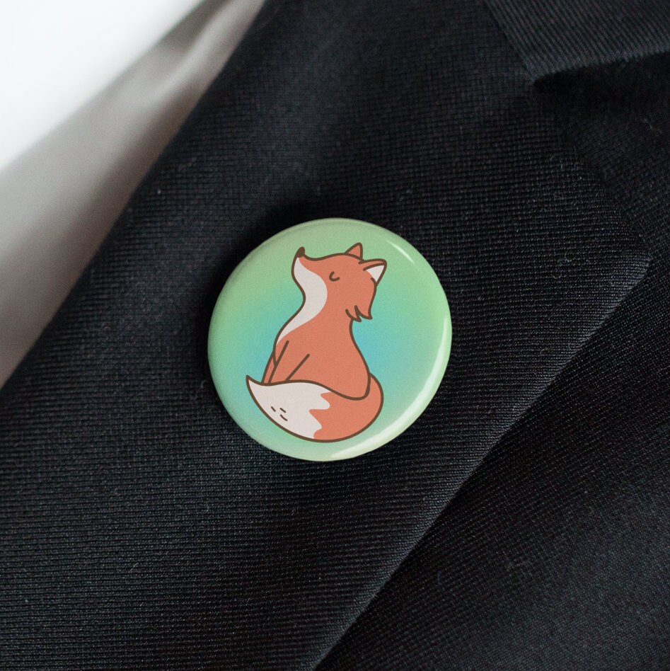 Fox Pin Badge | Fox Lover Gifts - Animal Lovers - Cute Fox Badges - Etsy