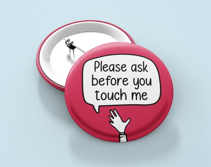 Don't Touch Me Heart Button - Etsy