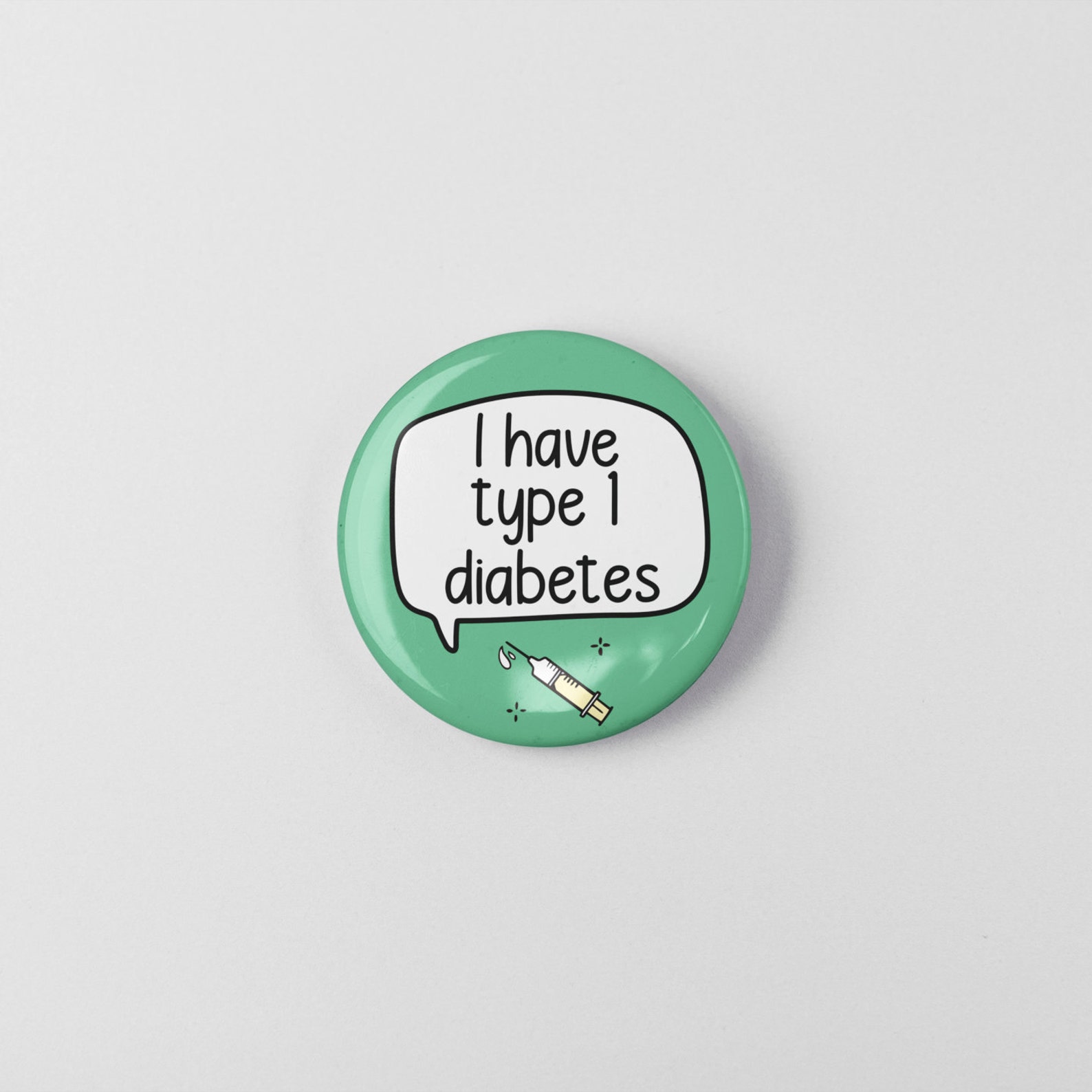 I Have Type 1/2 Diabetes - Badge Pin | Diabetic, Medical Alert Badge - Etsy