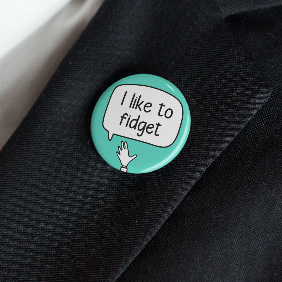 I Like to Fidget Badge Pin Stimming Pins Stim Fidget Gift - Etsy