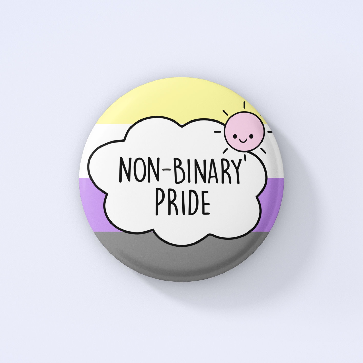 Non-binary Pride Badge Nonbinary Pin LGBTQ Pride - Etsy