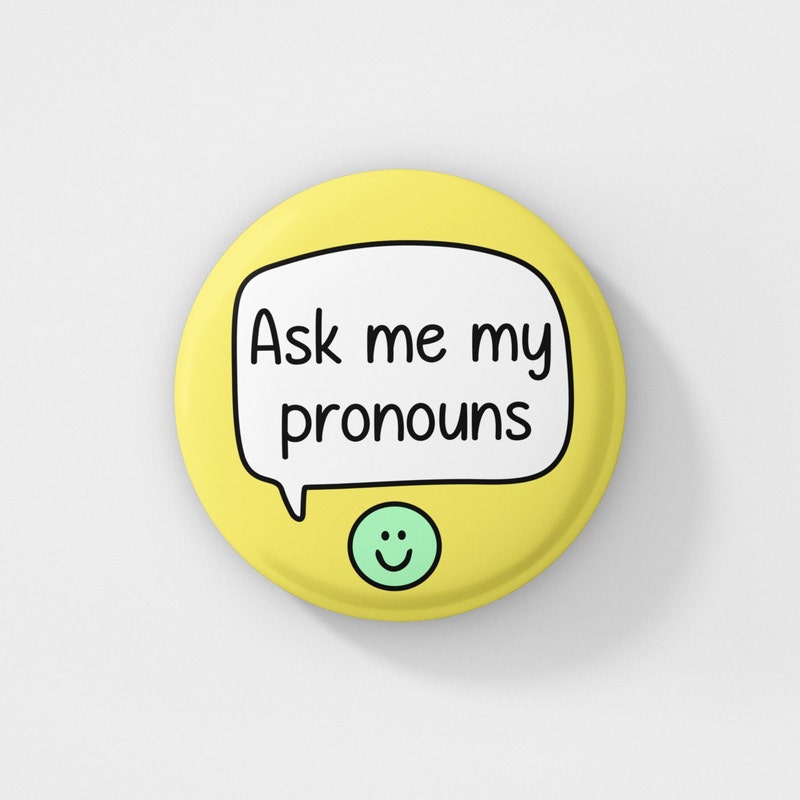 Pronoun Pins - Etsy