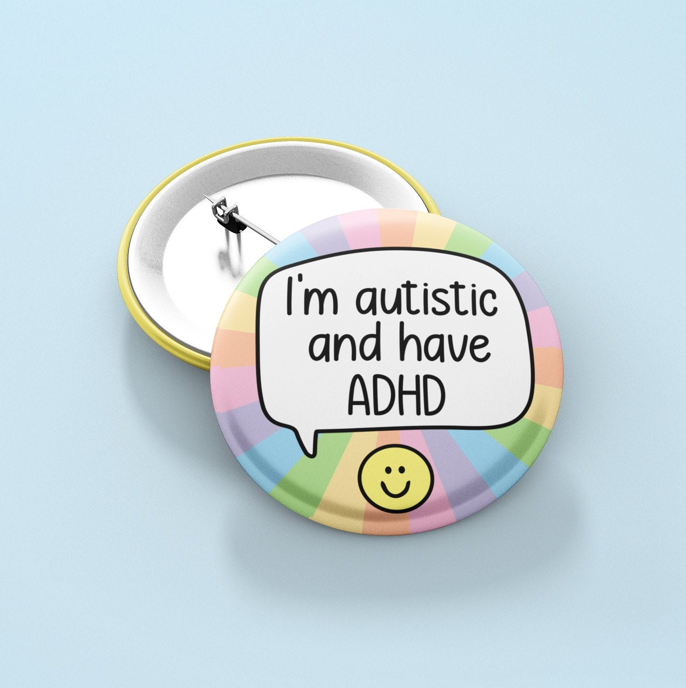 I'm Autistic and Have ADHD - Pin Badge - Etsy UK
